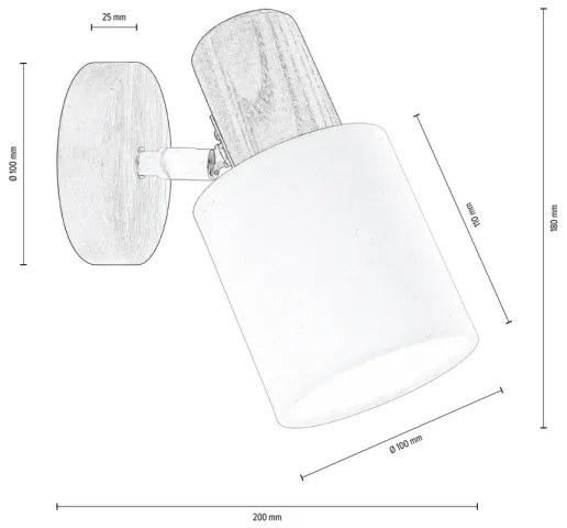 Spot-Light DO2248156 - Nástěnné bodové svítidlo TRENDY 1xE27/15W/230V borovice