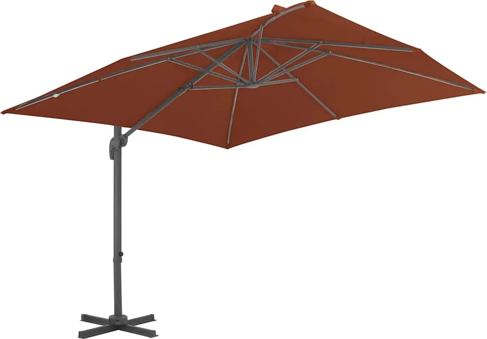 Konzolový zahradní slunečník s hliníkovou tyčí terakotový 400 x 300 cm 312317