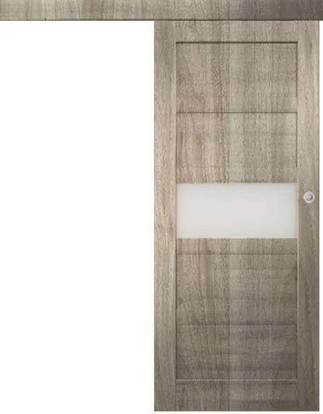 posuvné interiérové dveře na stěnu vasco doors BRAGA model A Průchozí rozměr: 70 x 197 cm, Orientace dveří: Levé dveře, Dekor: Ořech columbia