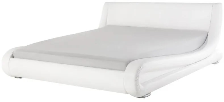 Bílá kožená postel 140x200 AVIGNON