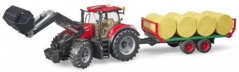 Bruder 3198 Traktor CASE IH Optum 300CVX a vůz na balíky
