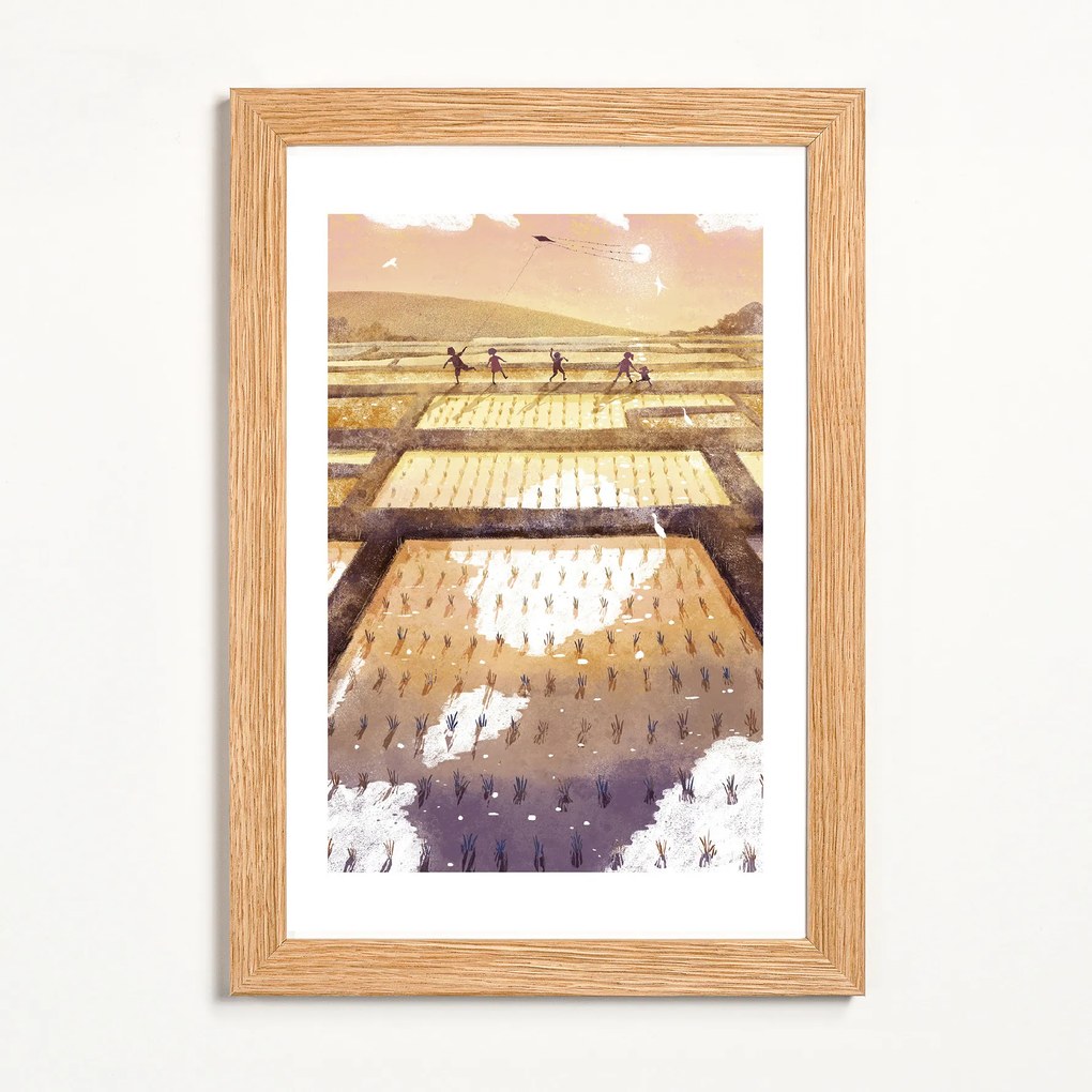 Linh Dao | Pouštění draka Rám: Černý, Velikost: 30 x 20 cm
