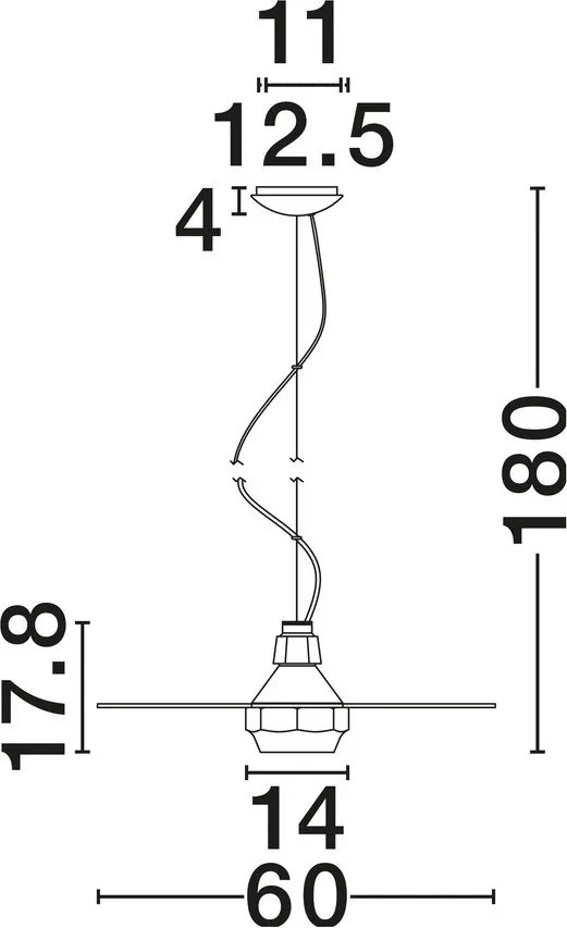 Matně černé ocelové závěsné svítidlo ø 60 cm Lora – Nova Luce