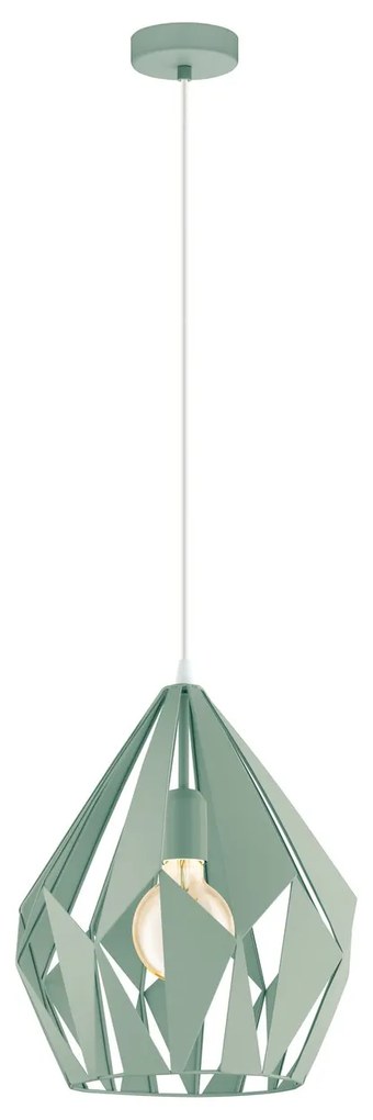 Eglo 49026 CARLTON-P - Závěsné vintage svítidlo v pastelově zelené barvě Ø 31cm