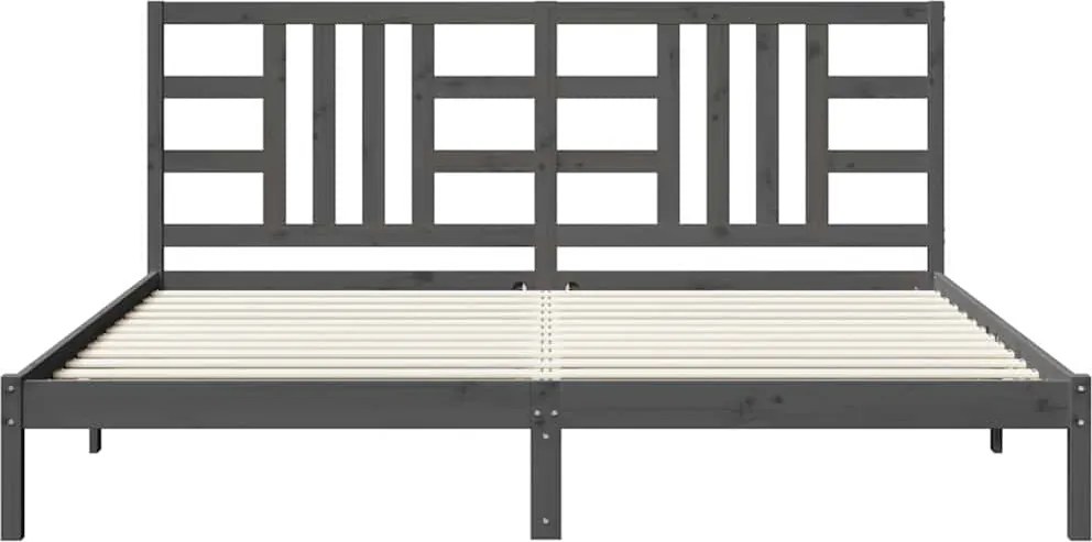 Rám postele šedý masivní dřevo 200 x 200 cm 3105427