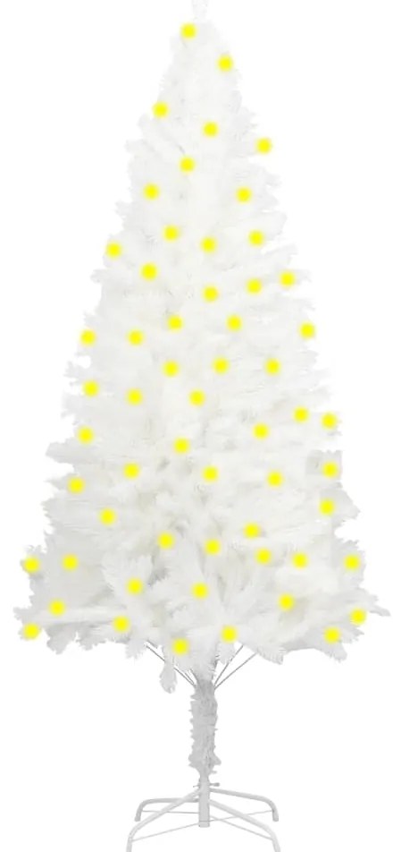 3077460 vidaXL Umělý vánoční strom s LED diody bílý 120 cm