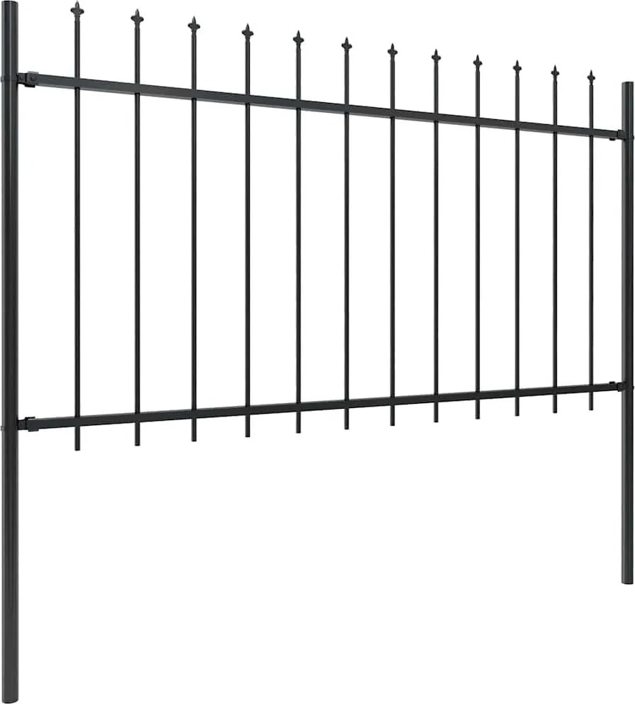 vidaXL Zahradní plot Woerden s kopím nahoře ocelový 170 x 100 cm [144925] Barva: Černá
