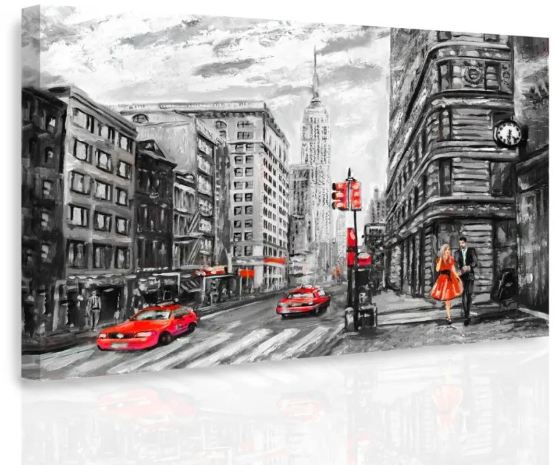 Obraz New York malovaný Red Velikost (šířka x výška): 60x40 cm