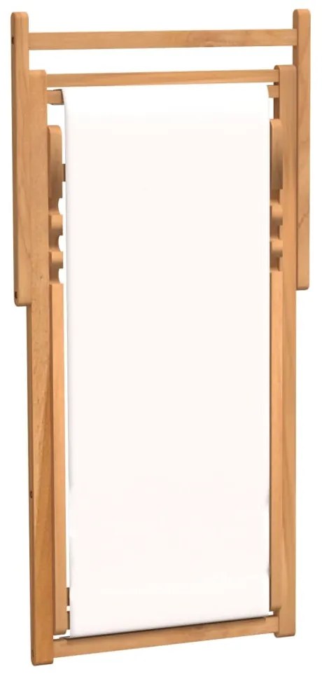 Kempingová židle teak 56 x 105 x 96 cm krémová - Default Title