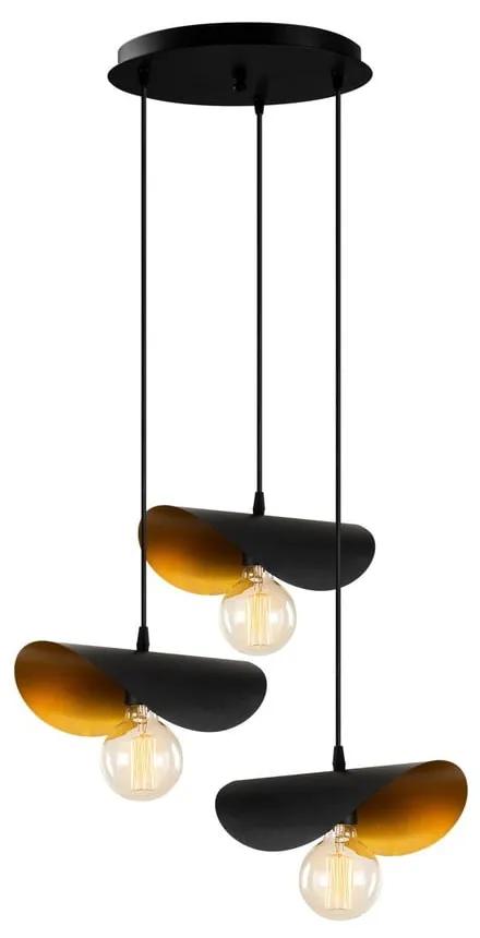 Závěsné svítidlo v černé a zlaté barvě s kovovým stínidlem ø 45 cm Sivani – Opviq lights