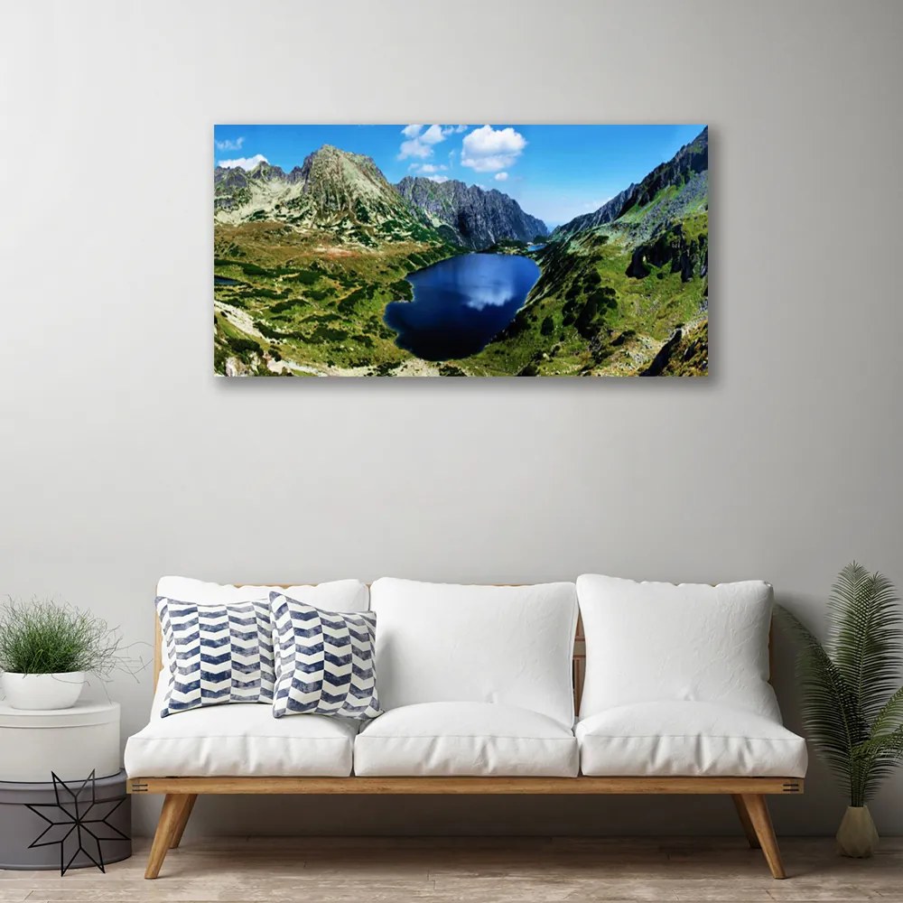 Obraz na plátně Hora Jezero Krajina 125x50 cm