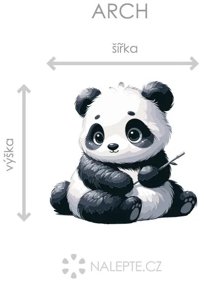 Panda samolepka na zeď arch 26 x 45 cm