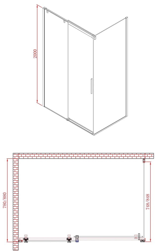 Polysan ALTIS LINE boční stěna 800mm, čiré sklo AL5915