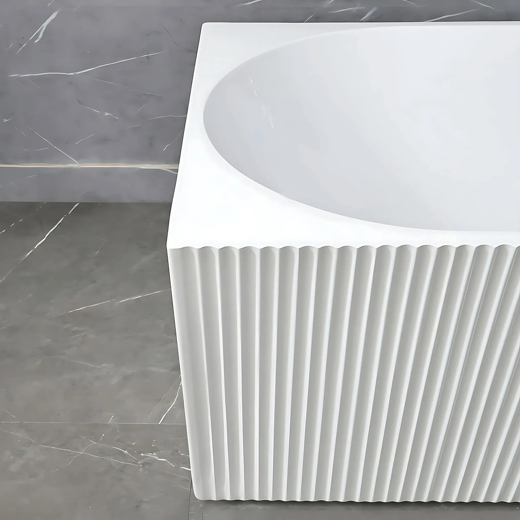 Rea Wenus, akrylová rohová vana 1700x800x575 mm, levá, bílá s měděnou matnou odtokovou zátkou, KPL-W8129