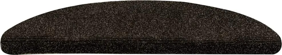 Schodové rohože samolepicí 30 ks 56 x 17 x 3 cm tmavě hnědé půlkulaté 3365685