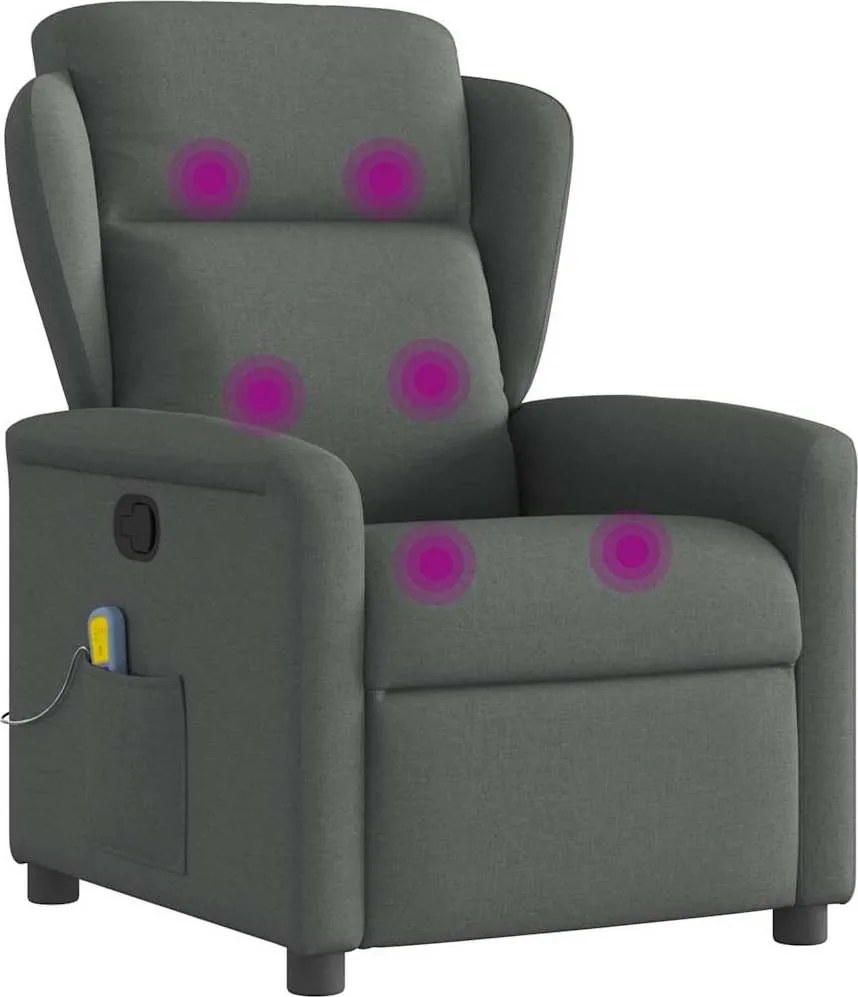 vidaXL Masážní polohovací křeslo textil [4015587] Barva: krémová