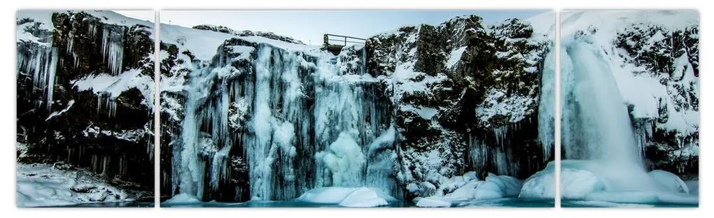 Obraz zamrzlých vodopádů (170x50 cm)