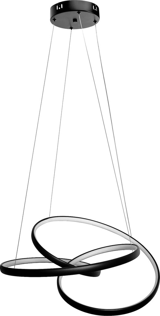 Toolight Toolight, LED stropní svítidlo 50cm, 32W + dálkové ovládání, G006-CP, černá, OSW-09747