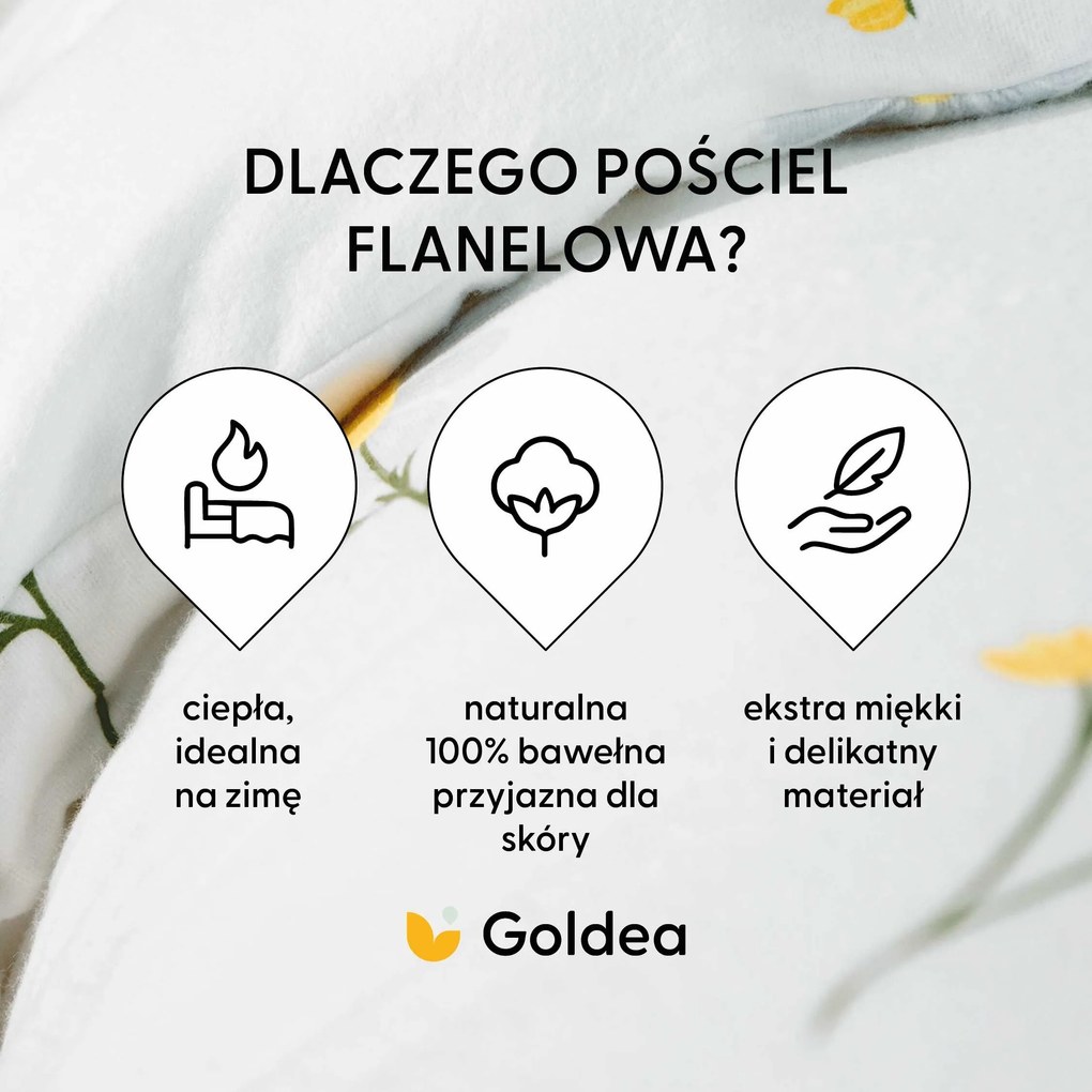 Goldea flanelové povlečení - heřmánek 140 x 200 a 70 x 90 cm