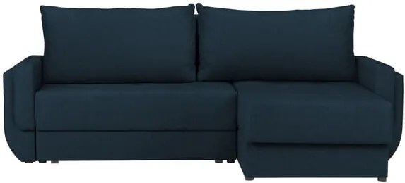 Tmavě modrá rozkládací pohovka s lenoškou na pravé straně Kooko Home Tango