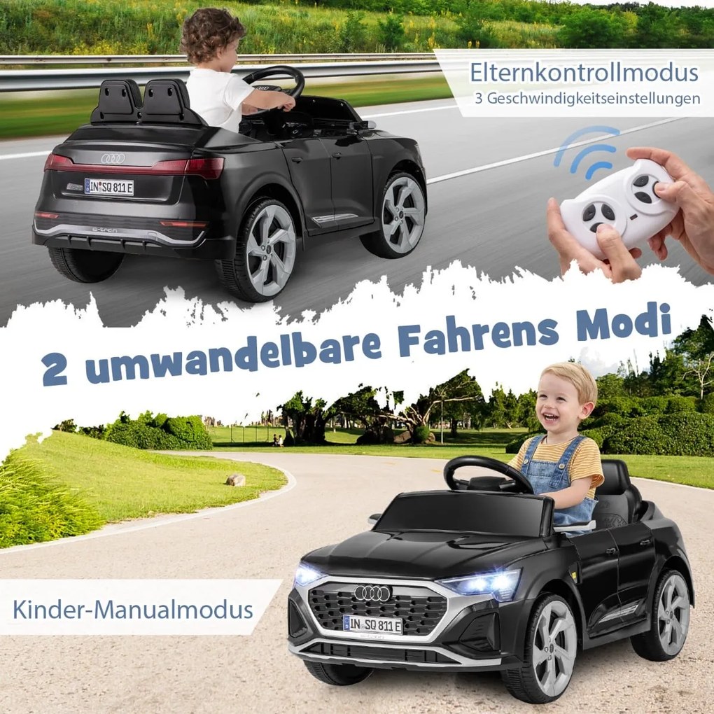 Costway Licencované elektrické vozidlo Audi SQ8 Dětské auto 12-V s – černý