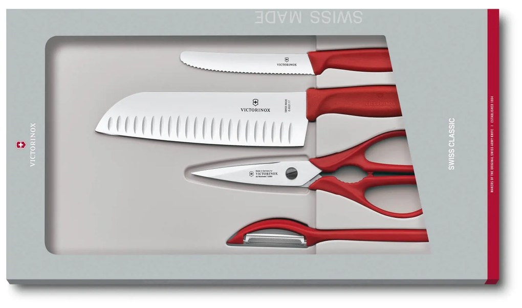 VICTORINOX Kuchyňská sada Swiss Classic červená 4 ks