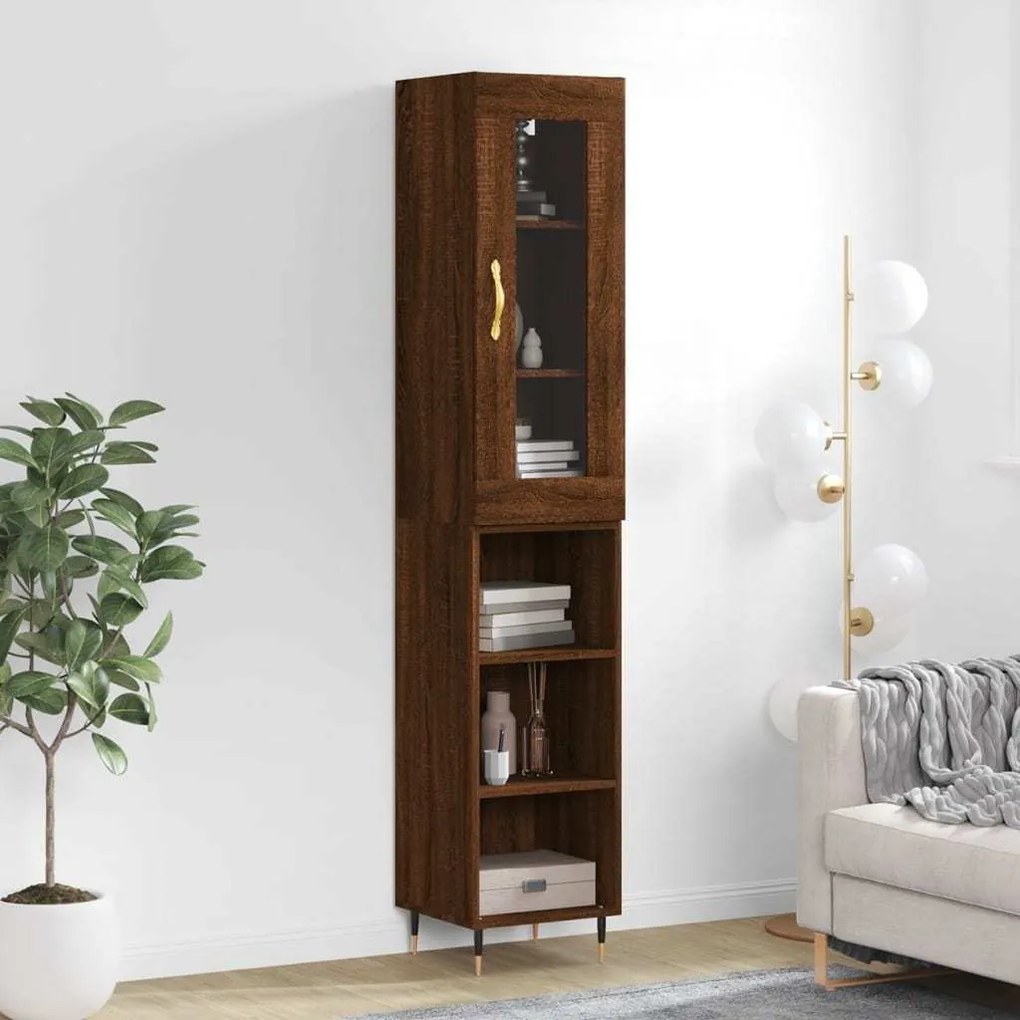 vidaXL Skříň highboard 34,5 x 34 x 180 cm kompozitní dřevo [3199349] Barva: Betonová šedá