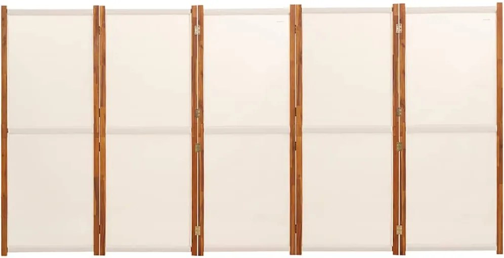 5dílný paraván krémově bílý 350 x 180 cm 319185
