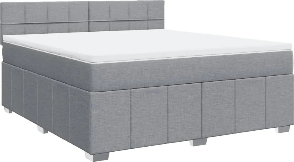 Box spring postel s matrací světle šedá 180 x 200 cm textil 3287147