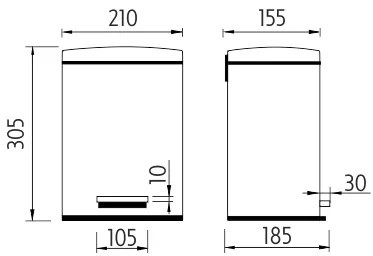 Nimco Koš odpadkový 5l, nerez lesk - KOS 8005-18