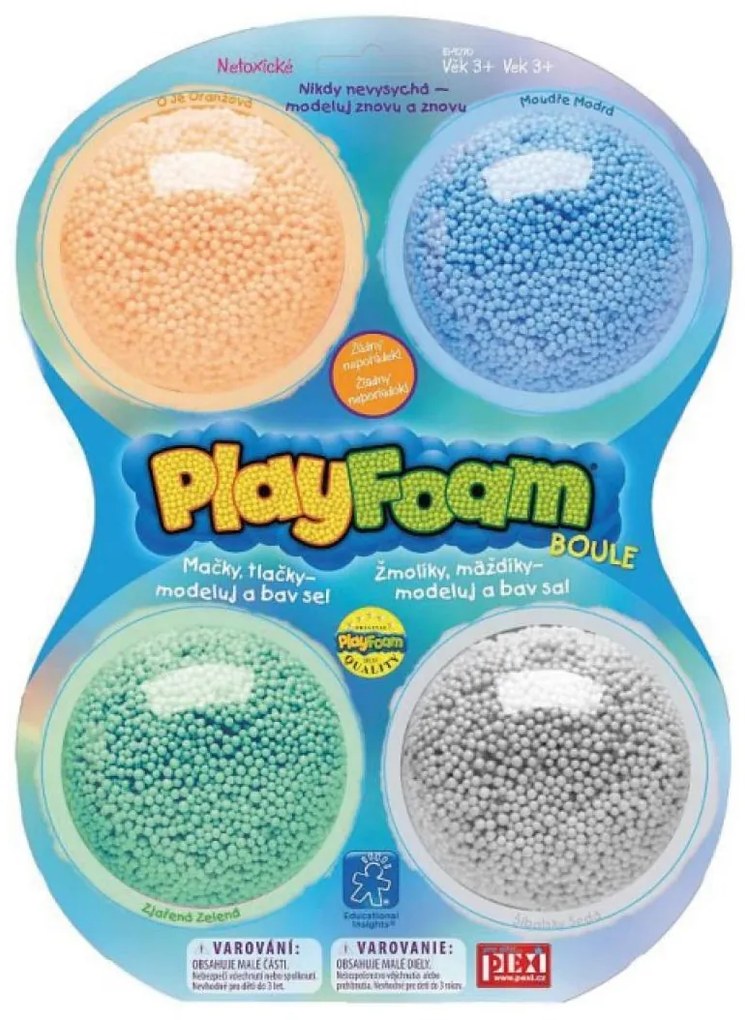 PEXI PlayFoam® 4pack-B Modelína/Plastelína kuličková 4 barvy na kartě 18x27x4cm