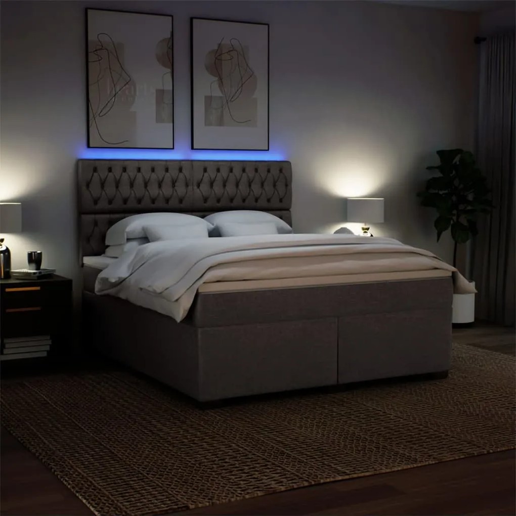 Box spring postel s matrací taupe 180x200 cm textil 3292878