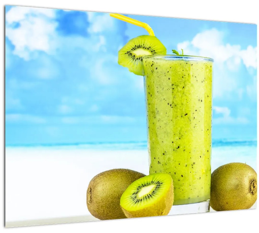 Skleněný obraz - kiwi smoothie (70x50 cm)