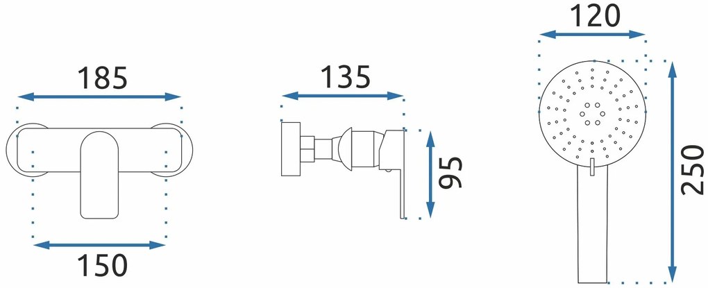 Sprchová baterie REA BLOOM černá/zlatá