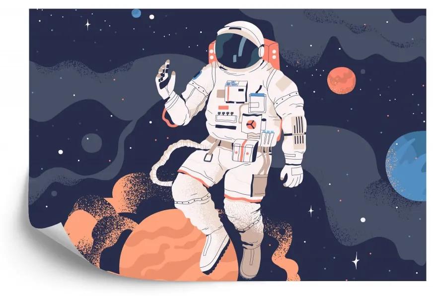 Fototapeta Astronaut Ve Vesmíru A Planetách Hladký vinyl 152.5x104