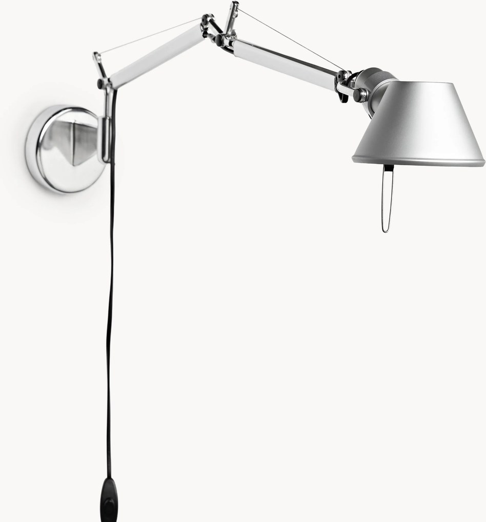 Velké nastavitelné nástěnné svítidlo se zástrčkou Tolomeo Micro