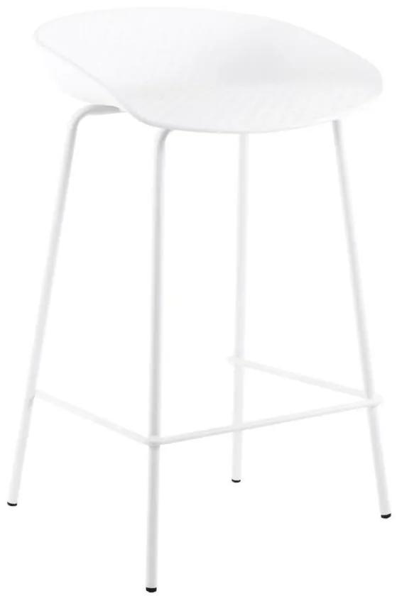 OnaDnes -20% Bílá plastová barová židle Somcasa Netta 74 cm