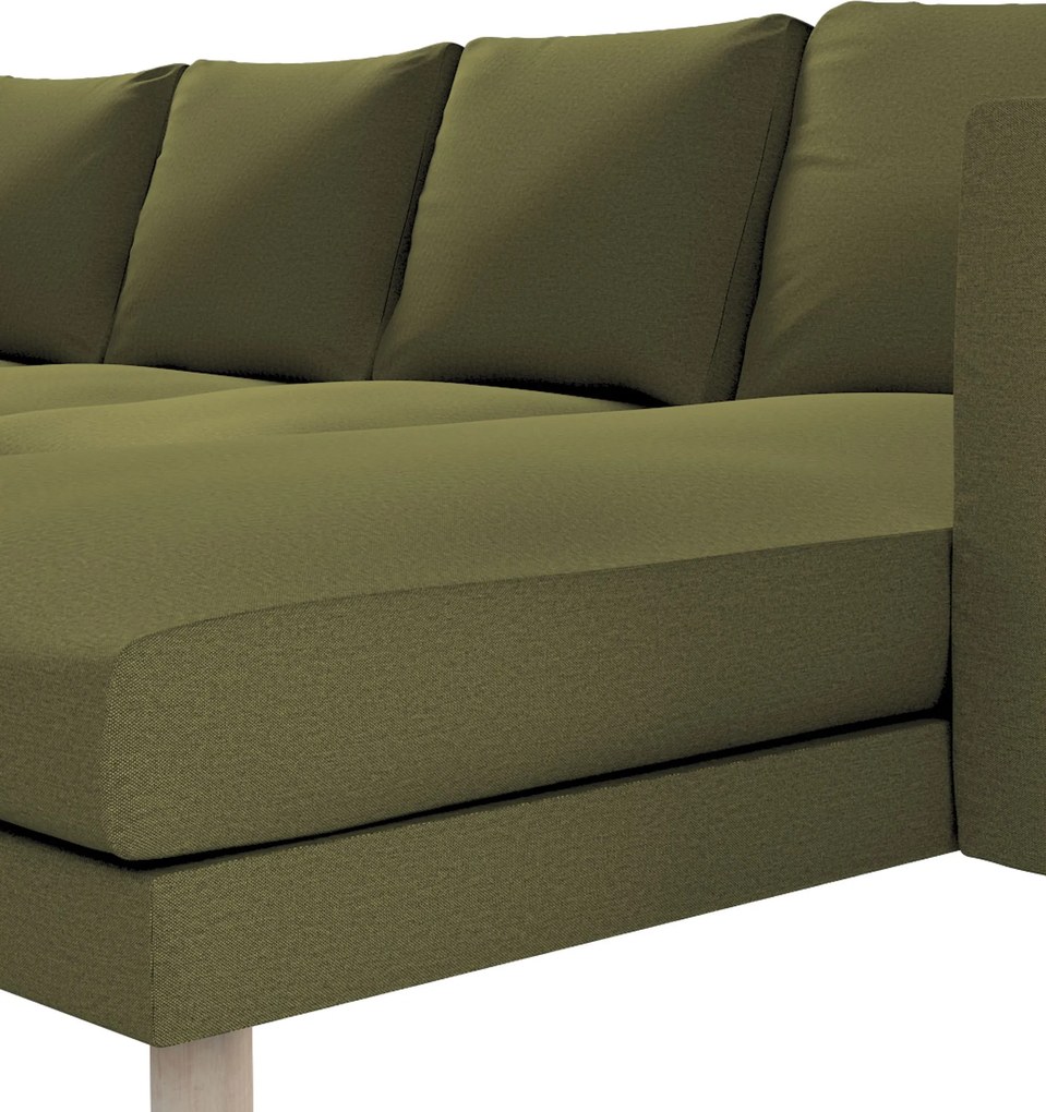 Potah na pohovku IKEA Norsborg 4-místná se šezlongem barva zelená látka pletený vzor