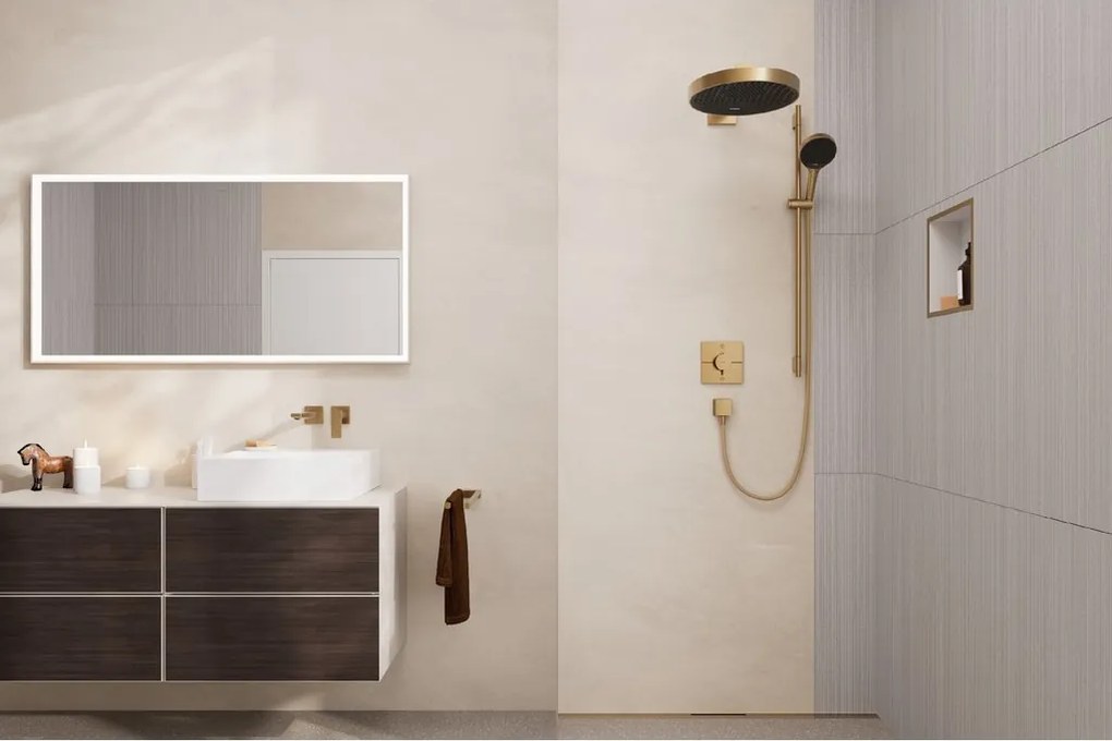 Hansgrohe ShowerSelect Comfort E, termostat pod omítku pro 2 spotřebiče, kartáčovaný bronz, HAN-15572140