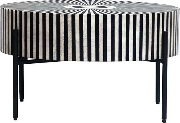 Designový konferenční stolek Ilissa 64 cm černo-bílý