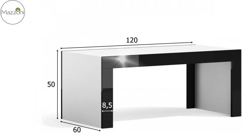 MILA ořech / bílá, konferenční stolek