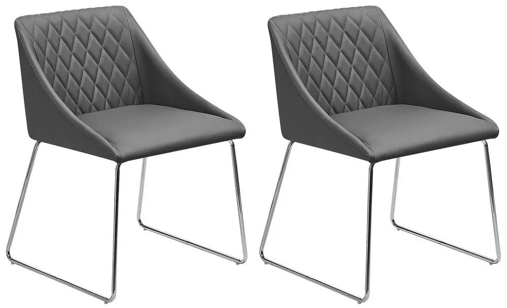Sada 2 šedých židlí do jídelny ARCATA Beliani