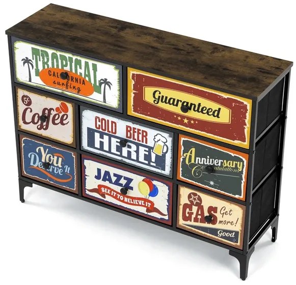 Retro komoda ALMIRA - old wood / MDF Barva: Vícebarevná