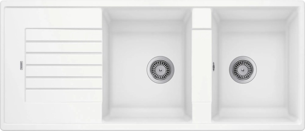 Blanco Zia 8 S, silgranitový dřez 1160x500x190 mm, 2-komorový, bílá, BLA-515597