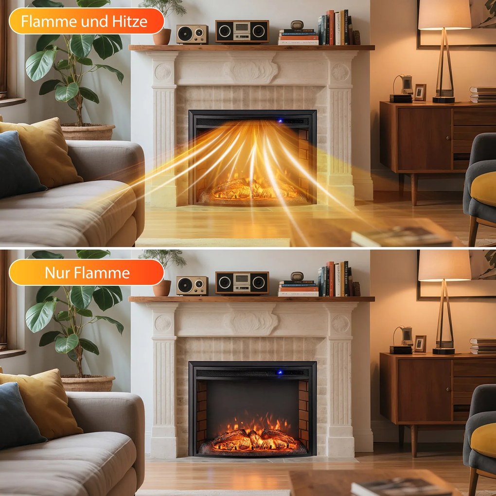 Costway 1500 W elektrický krb s vytápěním a dálkovým ovládáním a ochranou proti