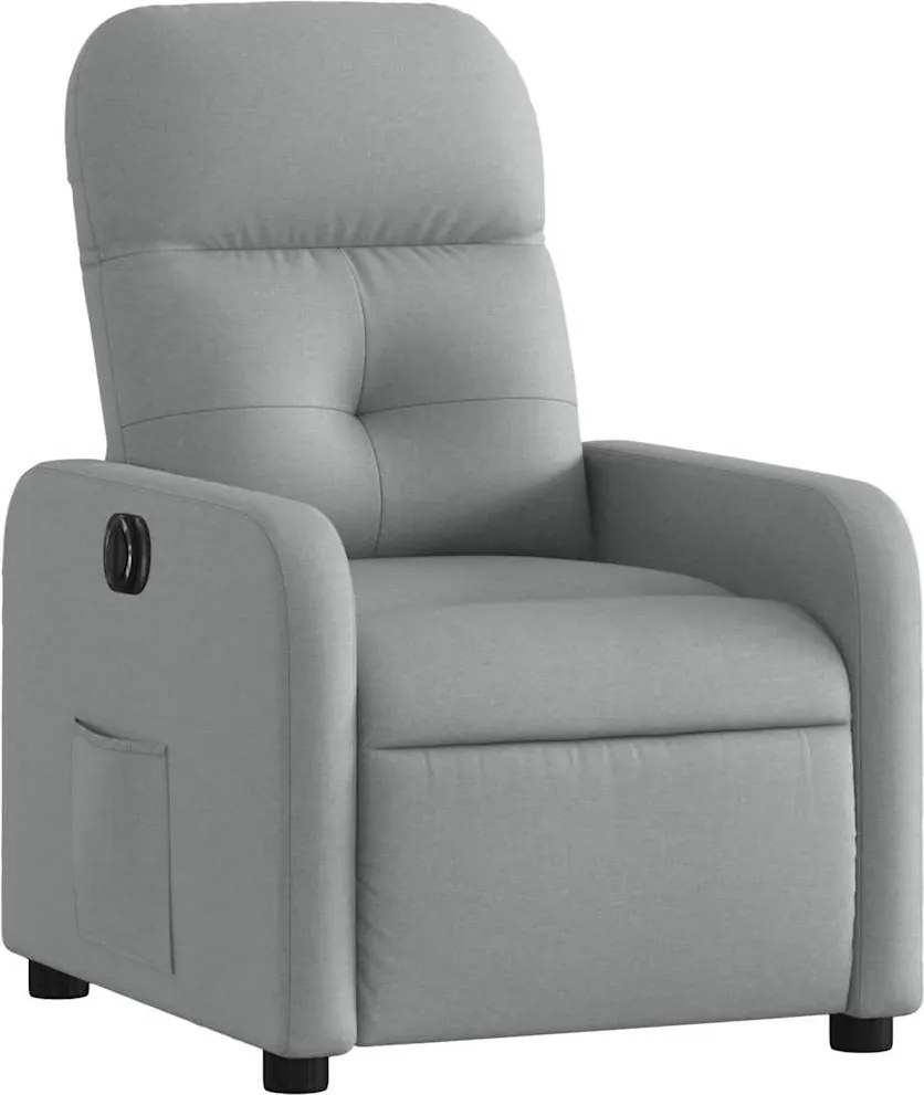 Elektrické polohovací křeslo světle šedé textil 3206777