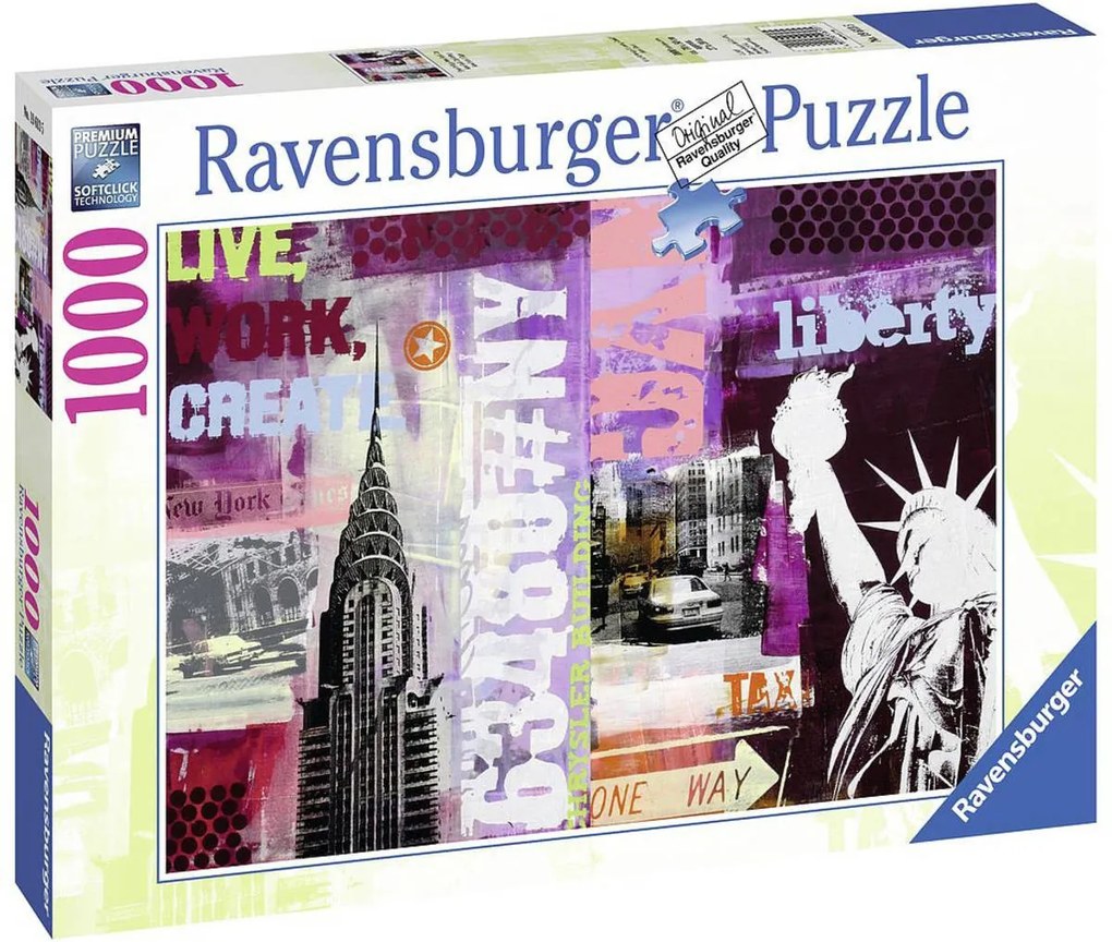 RAVENSBURGER Puzzle New York koláž 1000 dílků 70x50cm skládačka 2419613