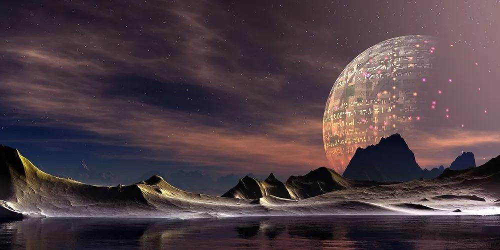 Obraz futuristická planeta - 100x50 cm