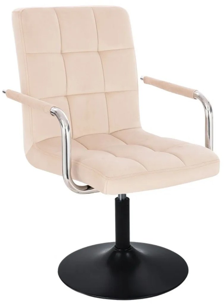 LuxuryForm DESIGN Otočná židle VERONA VELUR na černém talíři - krémová