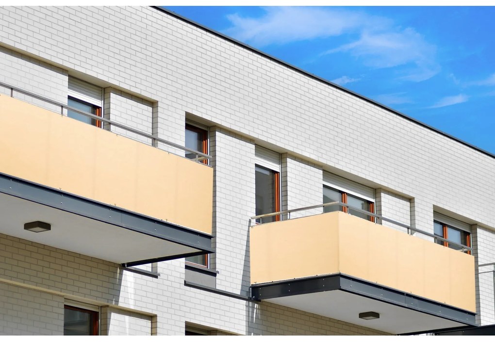 Balkonová zástěna OSLO béžová, výška 100 cm, šířka různé rozměry MyBestHome Rozměr: 100x400 cm rozteč 50 cm